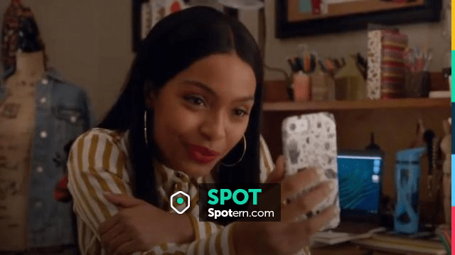 Zara Satin Shirt with Front Detail worn by Zoey Johnson (Yara Shahidi ...
