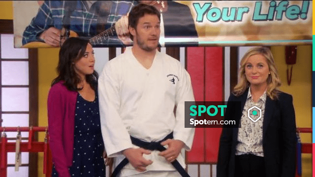 Steven Alan Silk Boyfriend Shirt in Ecru Map worn by Leslie Knope (Amy ...