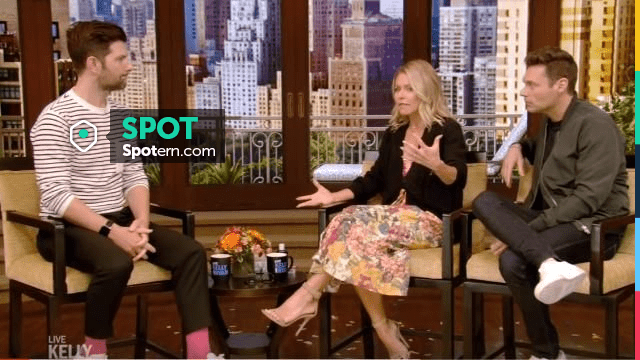 Black and White stripped Long Sleeve Sweater Ivory worn by Adam Scott ...