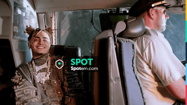 Gucci Cropped crystal-embellished leather jacket worn by Lil Pump in ...