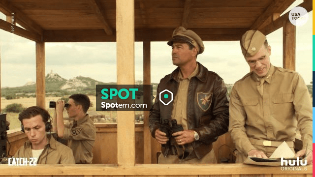 The bomber jacket brown leather pilot, Colonel Cathcart (Kyle Chandler ...