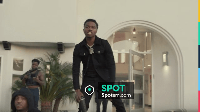 Black slim denim pants worn by Roddy Ricch as seen in his Out Tha Mud ...