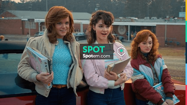 Pink Bomber worn by Tina (Madelyn Cline) in Stranger Things (S02E01 ...