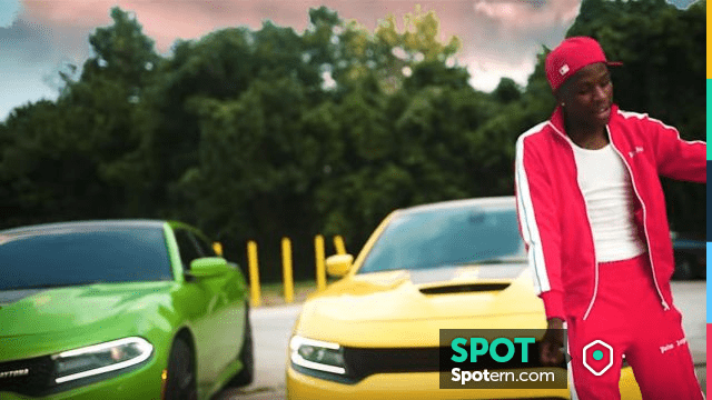 Palm Angels logo embroidered side strip bomber jacket worn by Quando ...