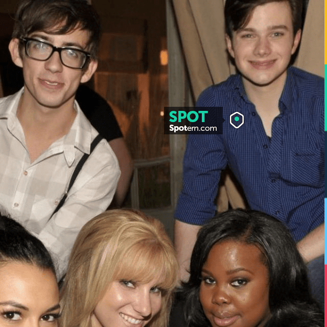 The shirt navy blue worn by Chris Colfer on a promotional photo of Glee | Spotern