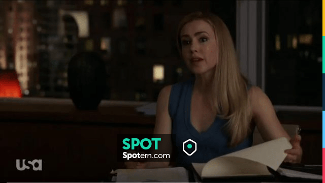 Alaia Blue Sleeveless V Neck Dress worn by Katrina Bennett (Amanda ...