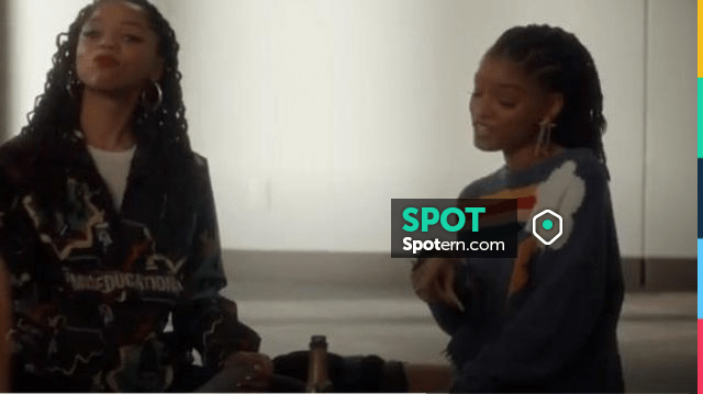 Wildfox Grey Rainbow Storm Sweater worn by Sky Forster (Halle Bailey ...