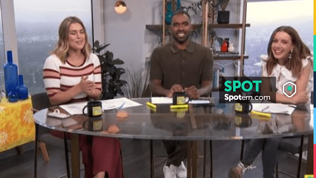 Zara White Ruffle Top worn by Melanie Bromley on E! News August 19 ...