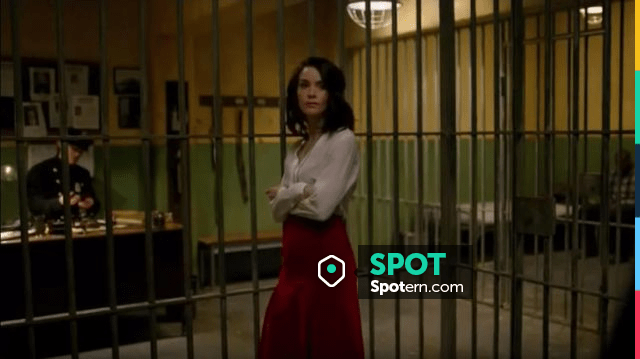 Red Skirt worn by Lucy Preston (Abigail Spencer) in Timeless (S01E01 ...