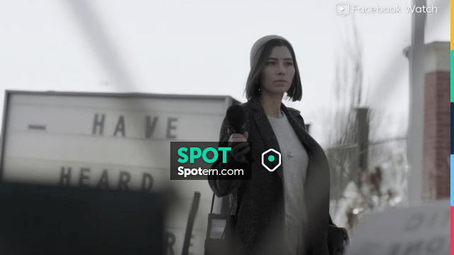 Grey wool coat worn by Lia Haddock (Jessica Biel) as seen in Limetown ...