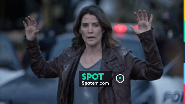 Black cargo leather jacket worn by Dex Parios (Cobie Smulders) in ...