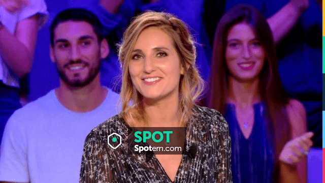 La Robe longue droite fluide métallisée portée par Marie Portolano dans ...