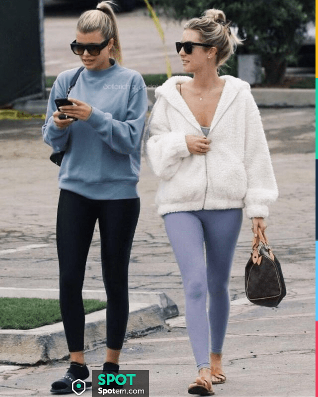 Givenchy logo slide worn by Sofia Richie Malibu September 28, 2019 ...