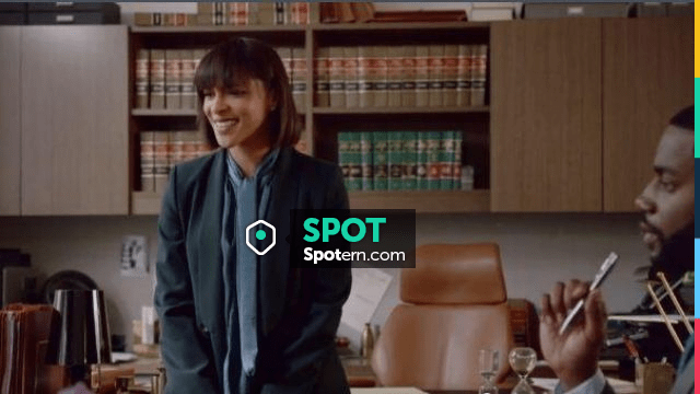 Blue Tie Neck Blouse worn by Edie Palmer (Megalyn Echikunwoke) in ...