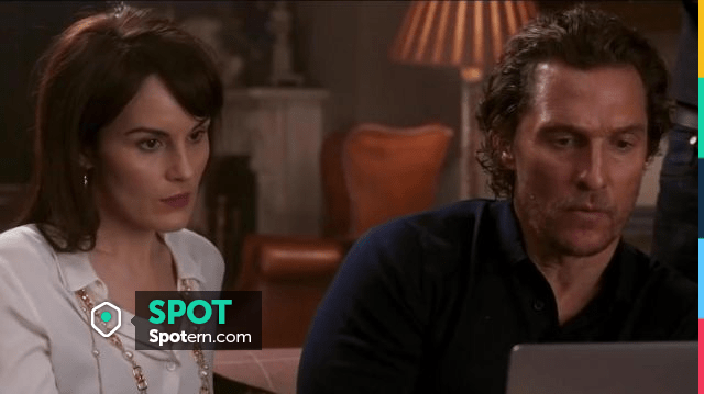 The necklace long gold beads Rosalind Pearson (Michelle Dockery) in The ...