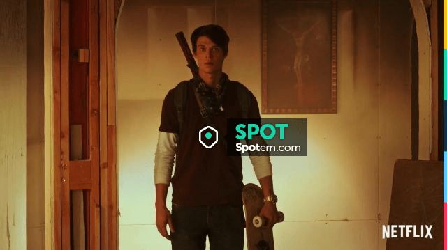 Burgundy Red polo shirt worn by Josh Wheeler (Colin Ford) in Daybreak ...