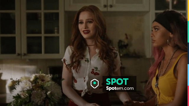 Blanc Cerise Imprimer Chemisier porté par Cheryl Fleur (Madelaine ...