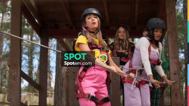 Alberta ferretti yellow and pink graphic wednesday tee worn by Leah ...