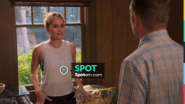 Alo Yoga white layered tank top worn by Patty Bladell (Debby Ryan) in ...