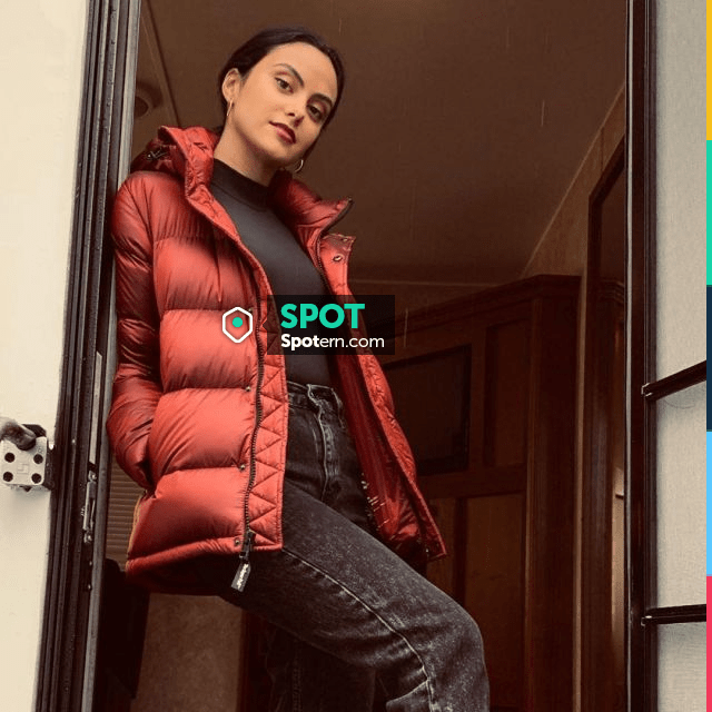 The down jacket red Camila Mendes on the account Instagram of ...