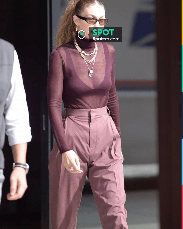 Lili Claspe Mia Hoops Earrings worn by Jelena Noura "Gigi" Hadid New York City October 26, 2019 ...