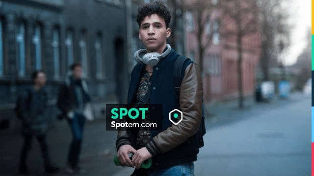 The bomber blue and short brown leather worn by Rahim (Issa Mohamed) in ...