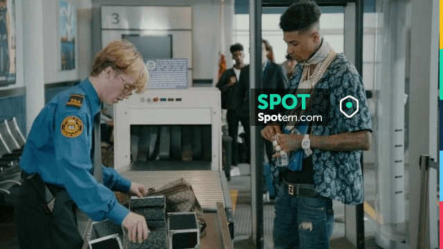 The Kooples Viscose blue paisley long printed shirt worn by Blueface in ...