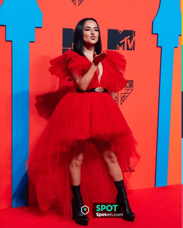 Ruthie Davis Mick­ey Stretch Boots of Becky G on the Instagram account ...