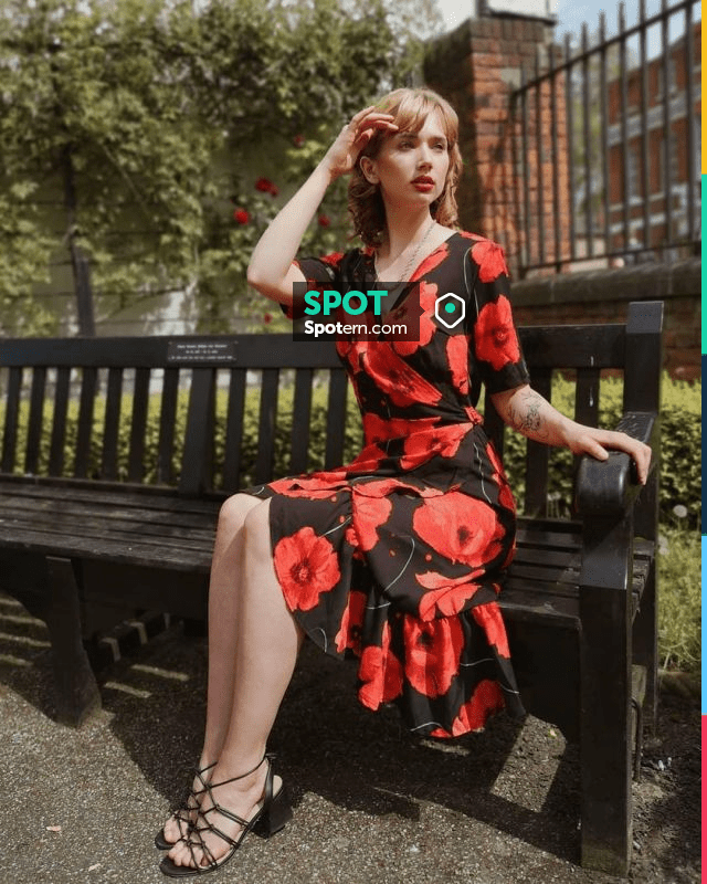 Red Wrap Dress of Abi Milner on the Instagram account @abigail_janine ...