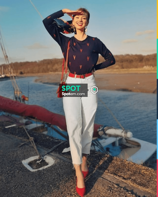 Blanc Large Leg Jeans de Abi Milner sur l'Instagram account @abigail ...