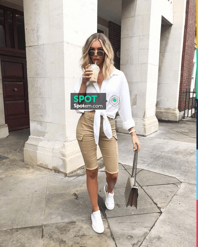 White Tie Waist Shirt Dress of Alexx Coll on the Instagram account ...