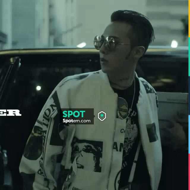 The jacket has white printed G-Dragon on the account Instagram of ...