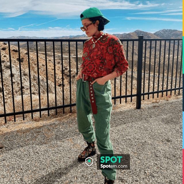 Black Victorian Flowers Boots worn by Halsey on her Instagram account ...