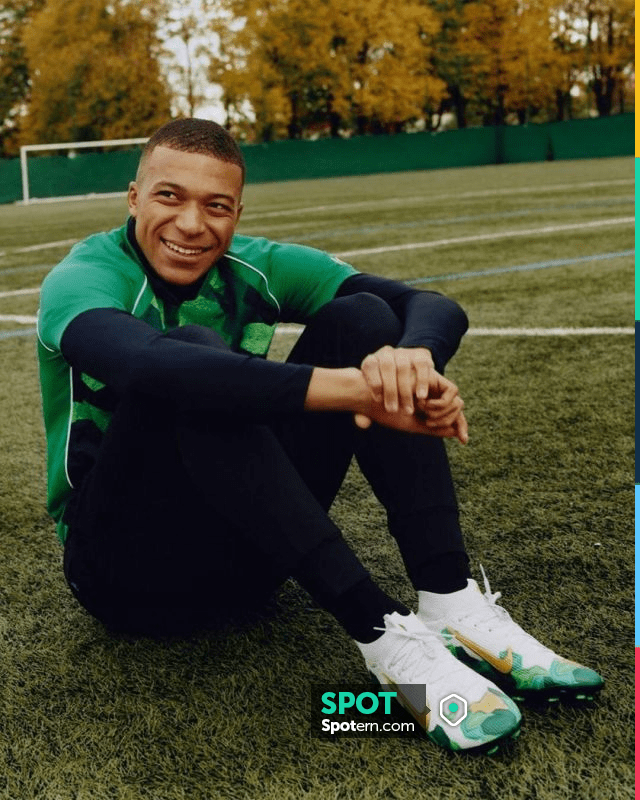The Nike green and white studded Kylian Mbappé on the account Instagram ...