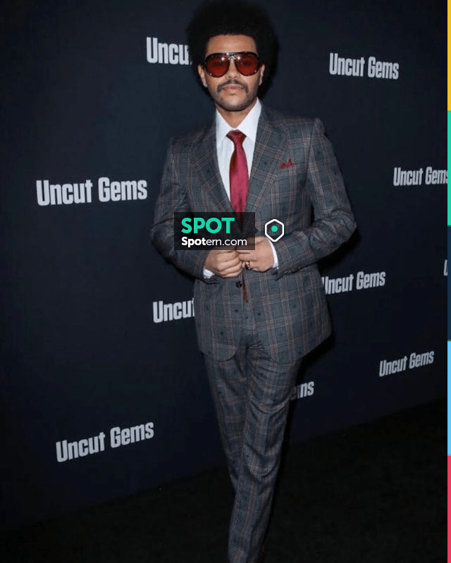 Gucci Grey Elements On Classic Check Suit of The Weeknd on the ...