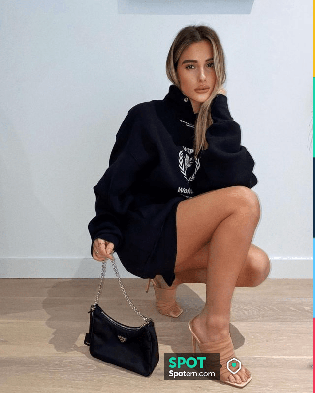 Nude Mesh Mule Heels of Tia Lineker on the Instagram account ...