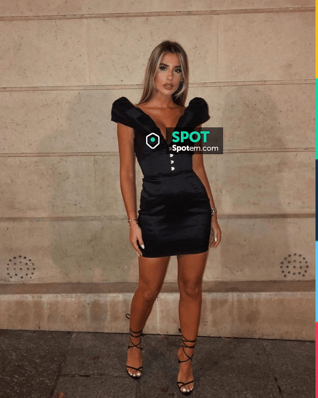 Black Puffer Minidress of Tia Lineker on the Instagram account ...