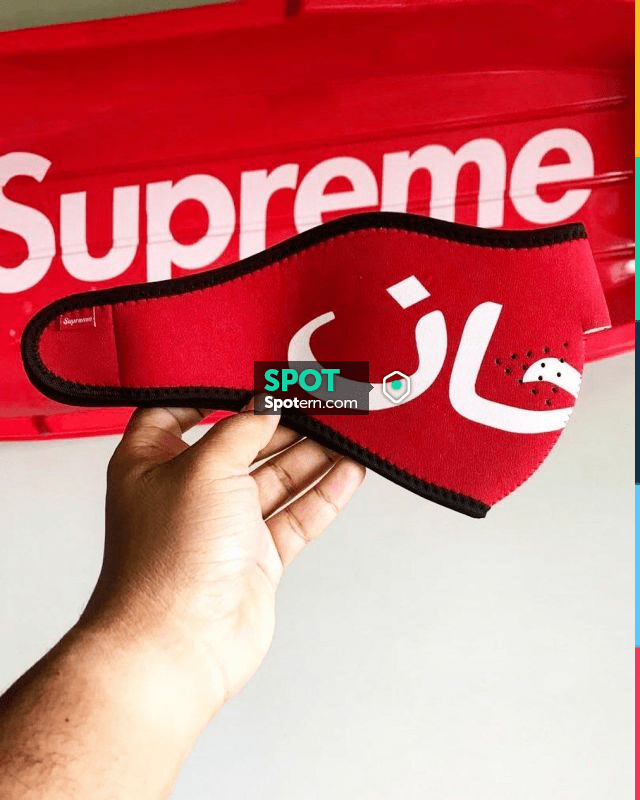 Supreme Arabic Logo Neoprene Facemask Red on the account Instagram of ...