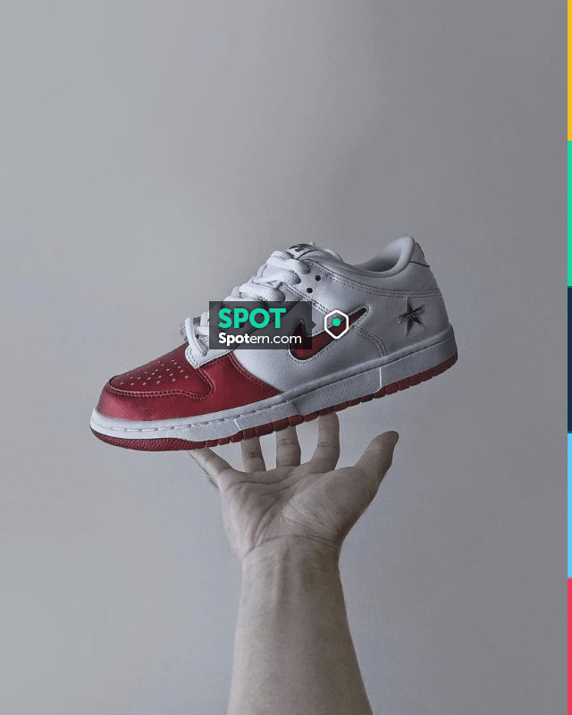 Nike SB Dunk Low Supreme Jewel Swoosh in Red on the account Instagram ...