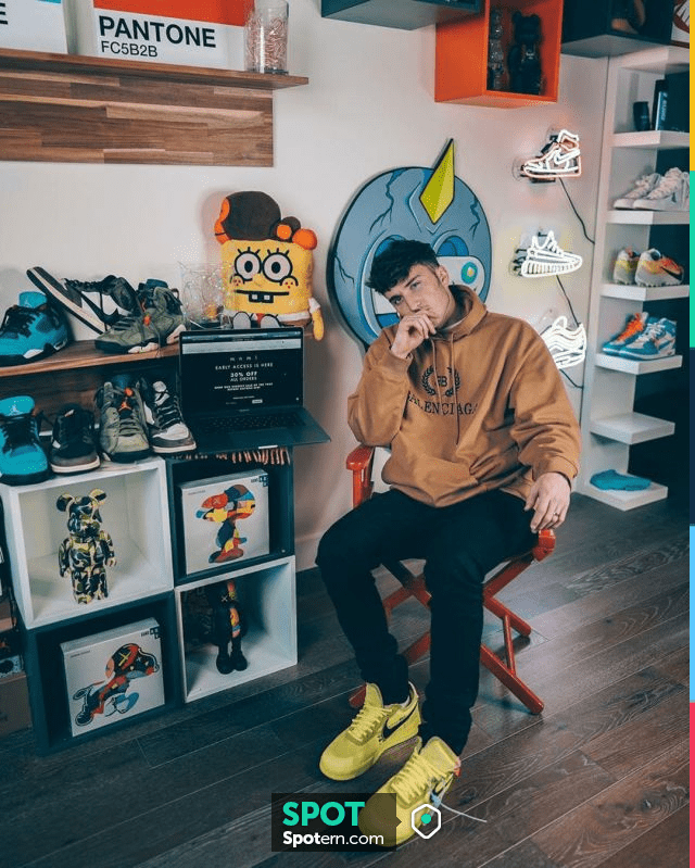 Shoes Nike Air Force 1 Low Off-White Volt worn by Harrison Nevel on his ...