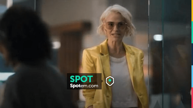 Cinq Ã Sept Yellow Women's Kylie Satin Blazer worn by Alice Pieszecki ...