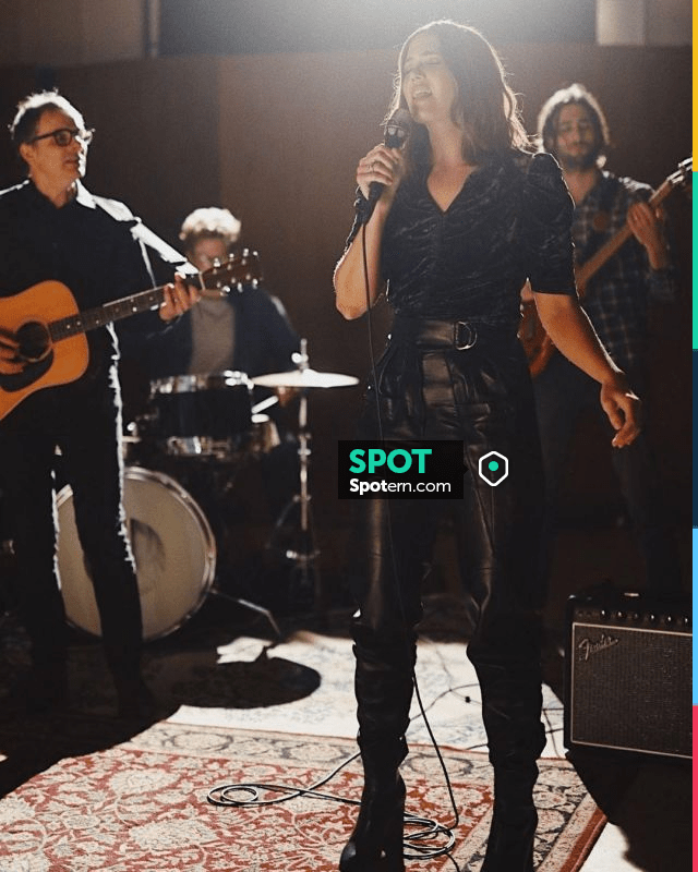 Isabel Marant Ferris High Rise Leather Pants worn by Mandy Moore ...