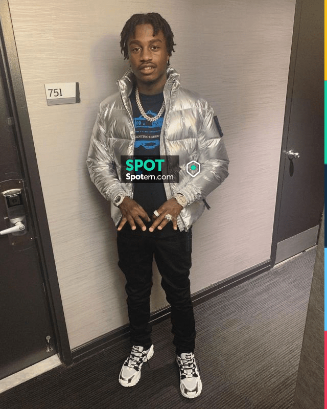 Down jacket Grey Metallic Lil Tjay on the account Instagram of @liltjay ...