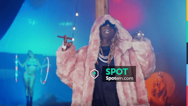 Vetements Pink Printed Faux-Fur Coat worn by Lil Wayne in Leaked Remix ...