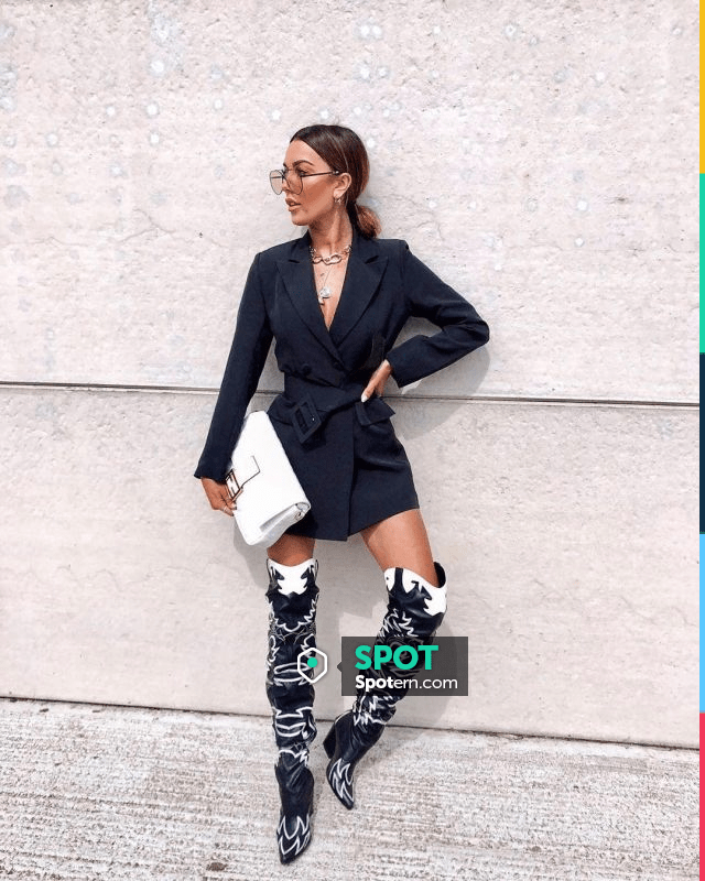 Ego Boot In Black Faux Leather of Tara Maynard on the Instagram account ...