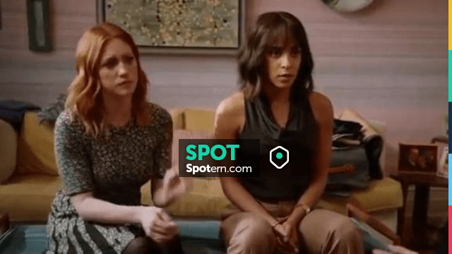 Black Cowl Neck Top worn by Edie Palmer (Megalyn Echikunwoke) in Almost ...