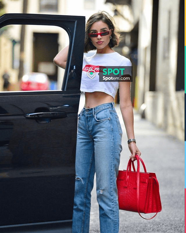 GRL PWR Cropped Graphic Tee of Olivia Culpo on the Instagram account @oliviaculpo | Spotern