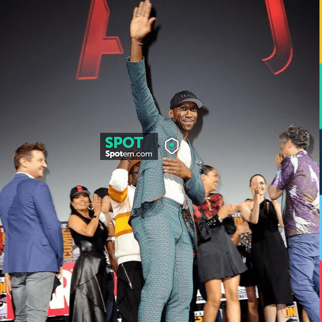 Green Blue printed Suit worn by Mahershala Ali at San Diego Comic Con ...