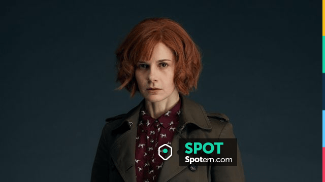 Burgundy Dog Print Shirt of Gillian Chamberlain (Louise Brealey) in A ...