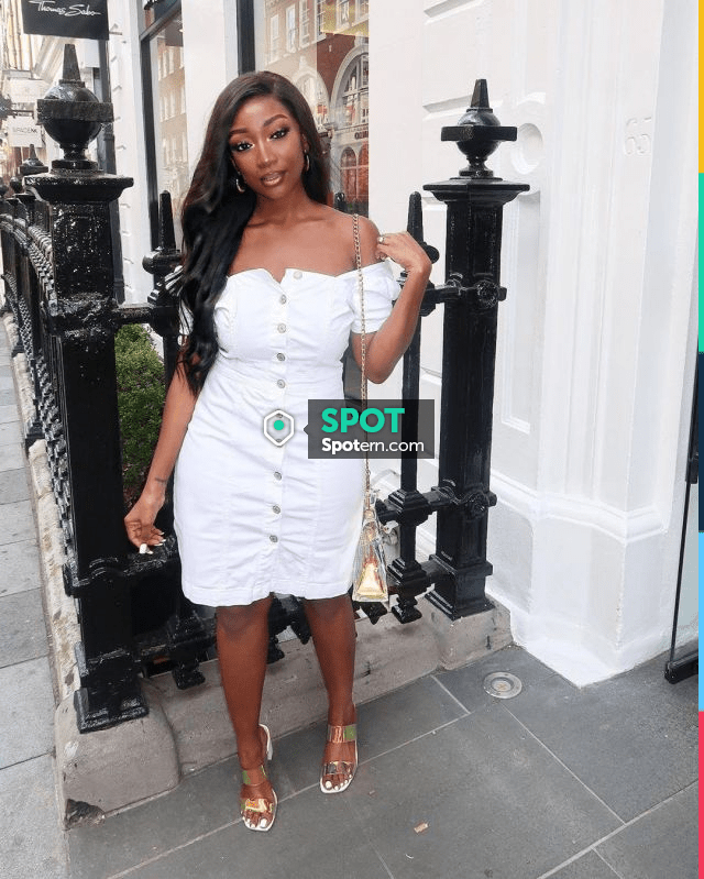 Mini vestido vaquero de lechera blanca de Liz Williams en la cuenta de ...